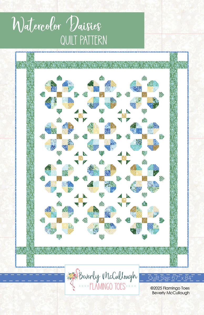 Watercolor Daisies PDF Pattern – Flamingo Toes