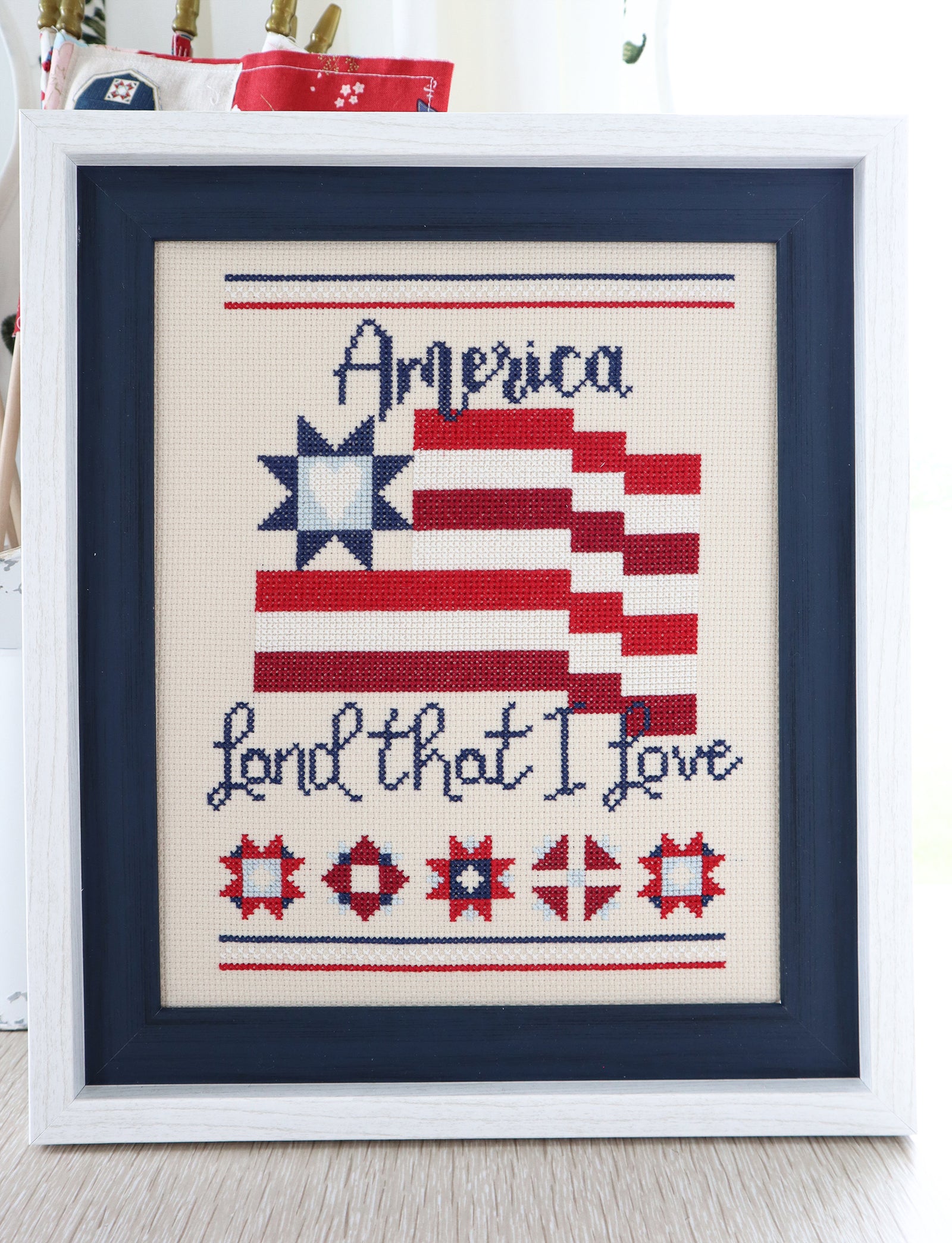 America Land That I Love Flag Cross Stitch Paper Pattern – Flamingo Toes