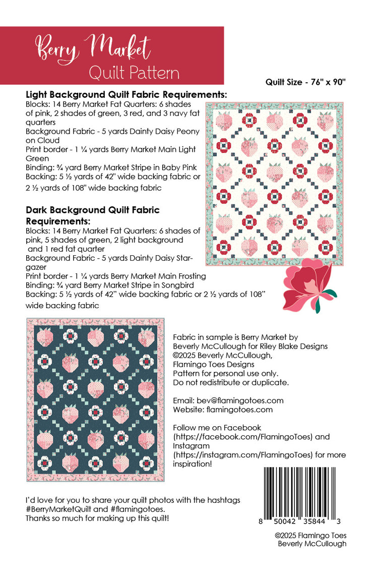 Berry Market Quilt PDF Pattern – Flamingo Toes