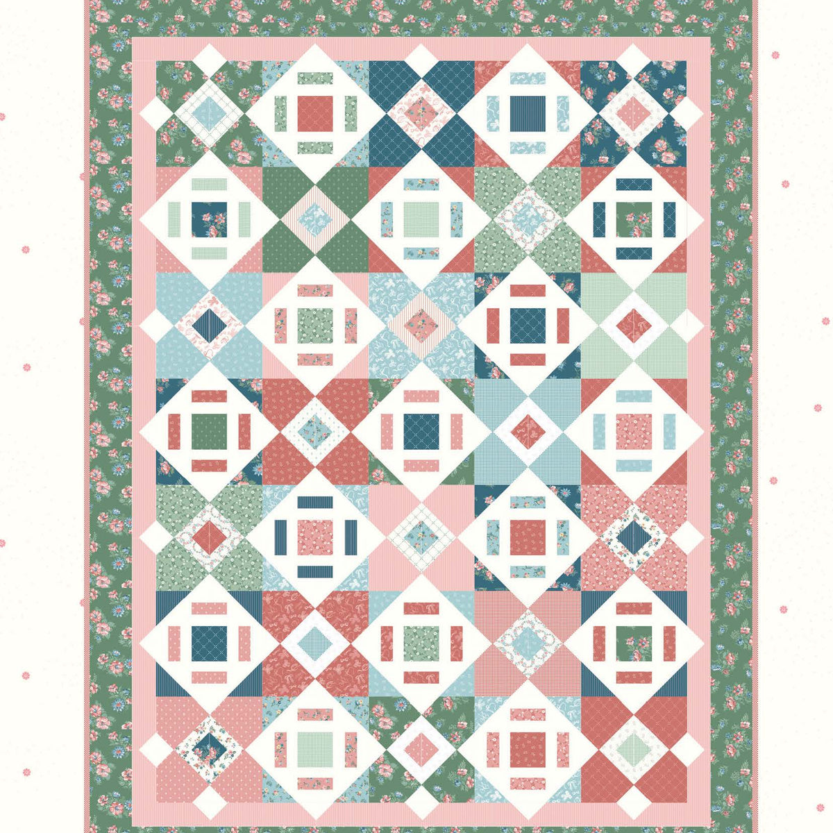 Blooming Trellis Quilt Paper Pattern – Flamingo Toes