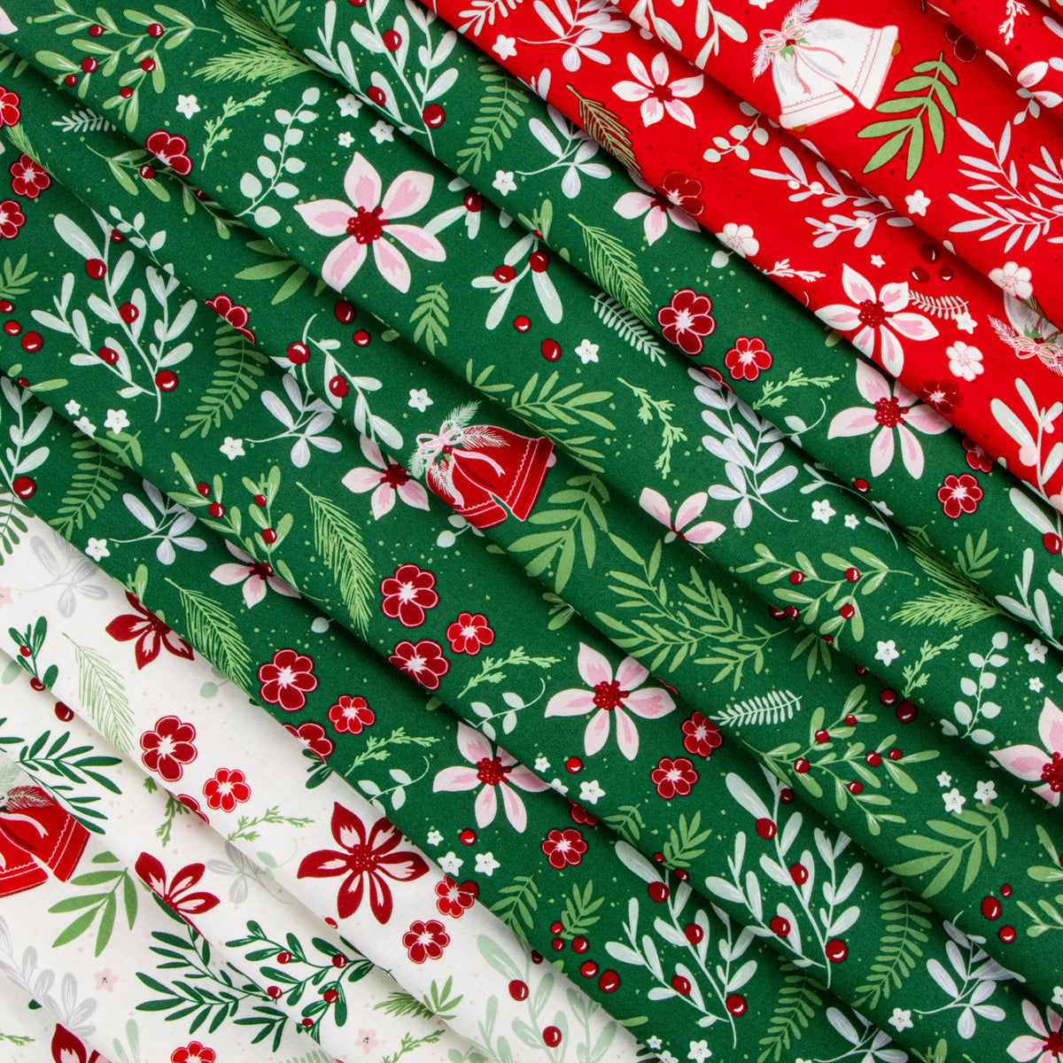Mistletoe and Holly Fabric Half Yard Bundle – Flamingo Toes