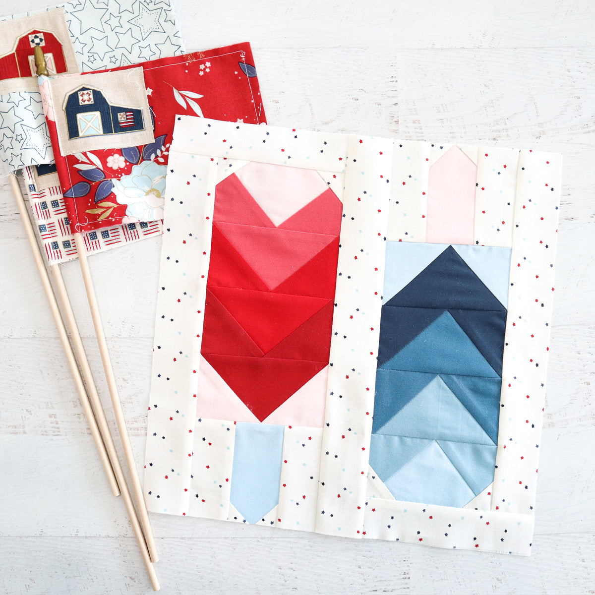 Popsicle Party Quilt Block – Flamingo Toes