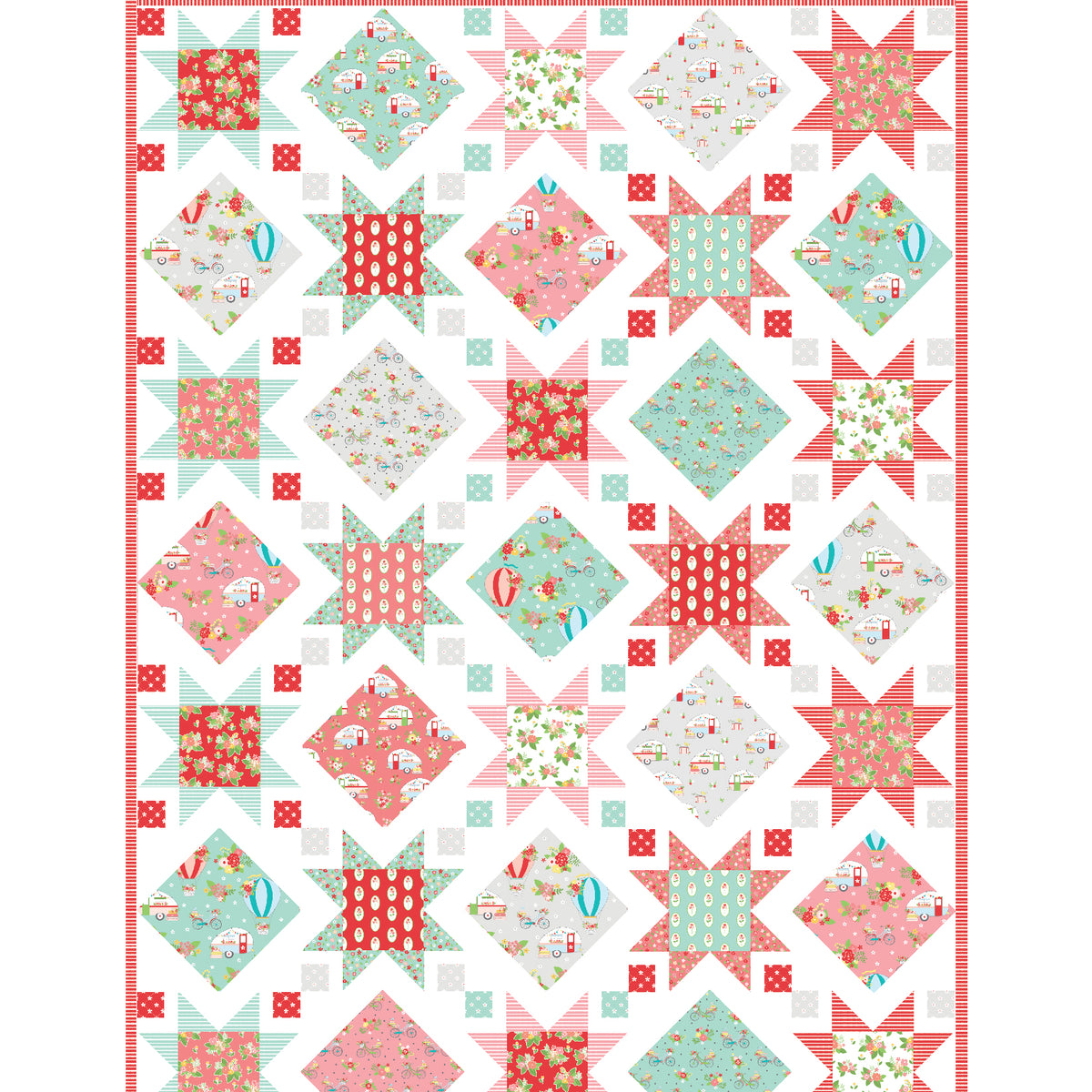 Stars and Windows Quilt PDF Pattern – Flamingo Toes