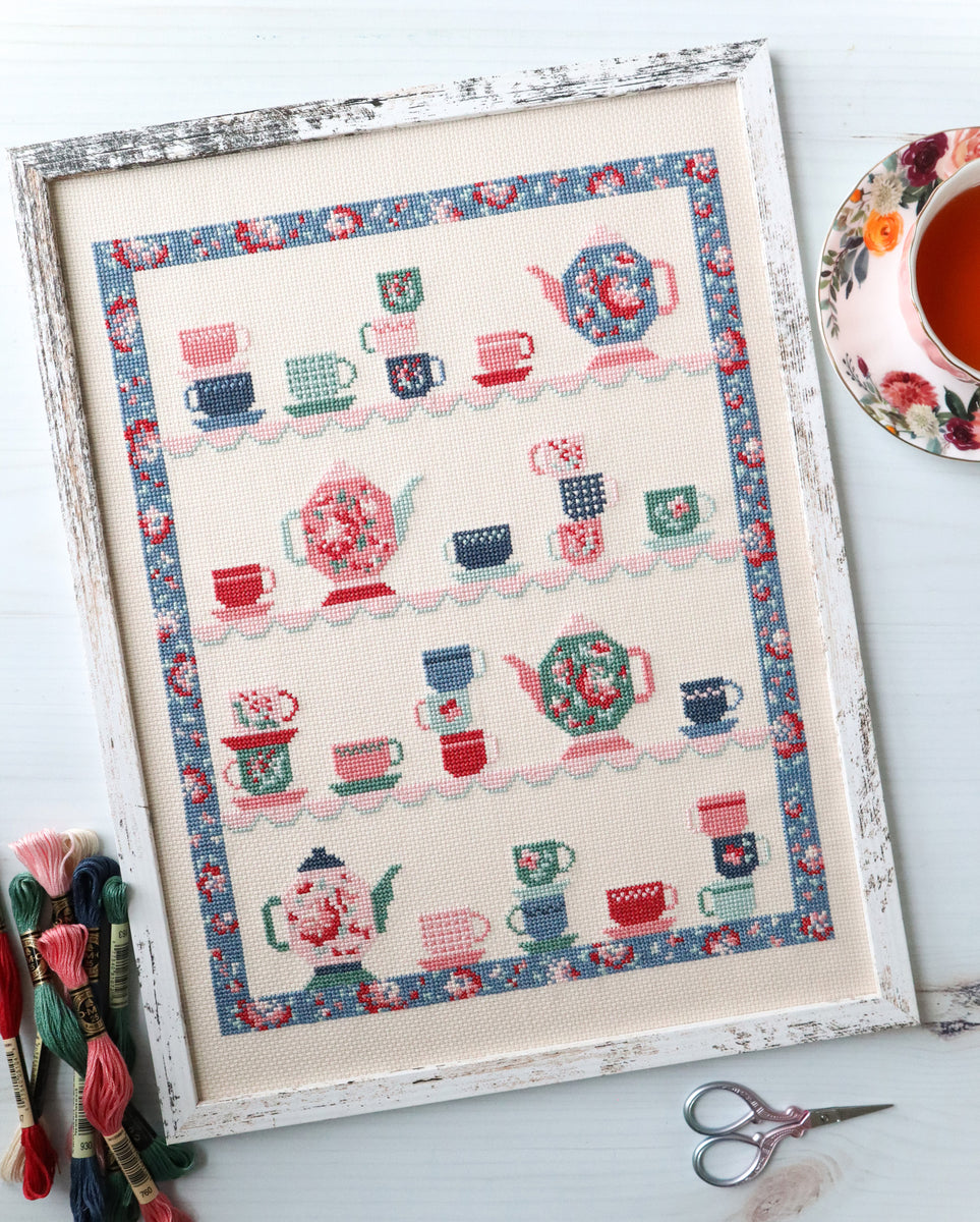 Tea Party Cross Stitch PDF Pattern – Flamingo Toes