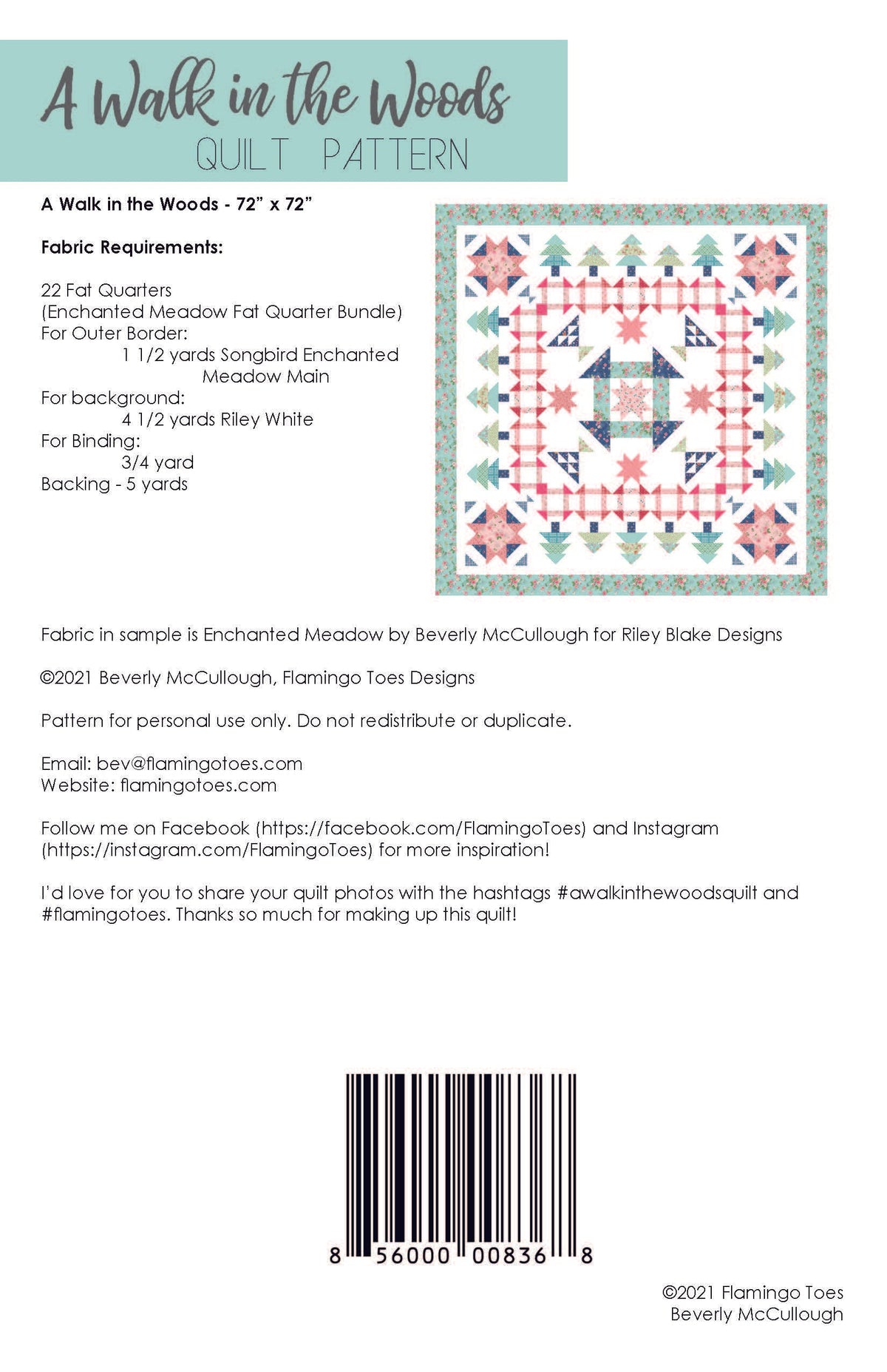 A Walk in the Woods Quilt PDF Pattern – Flamingo Toes