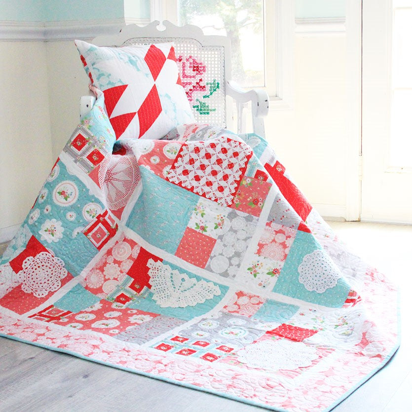 Vintage Doily Keepsakes Quilt PDF Pattern DOWNLOAD – Flamingo Toes
