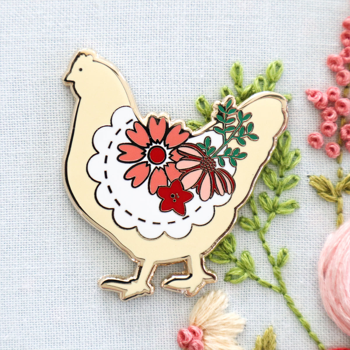 Farmhouse Floral Chicken Magnetic Needle Minder – Flamingo Toes