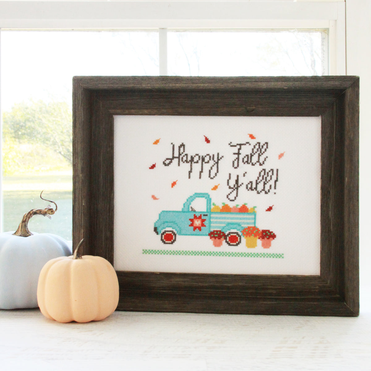 Happy Fall Y'all Cross Stitch Paper Pattern – Flamingo Toes