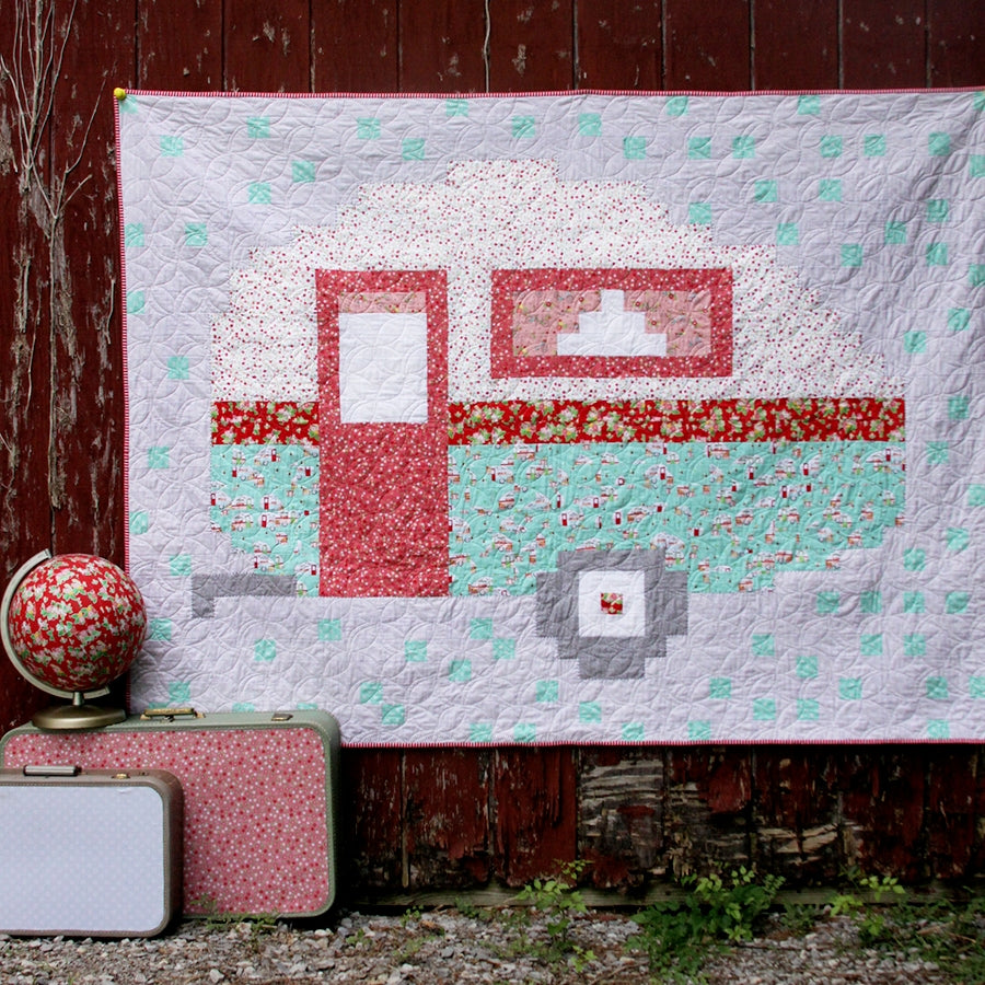 Pixelated Camper Quilt PDF Pattern – Flamingo Toes