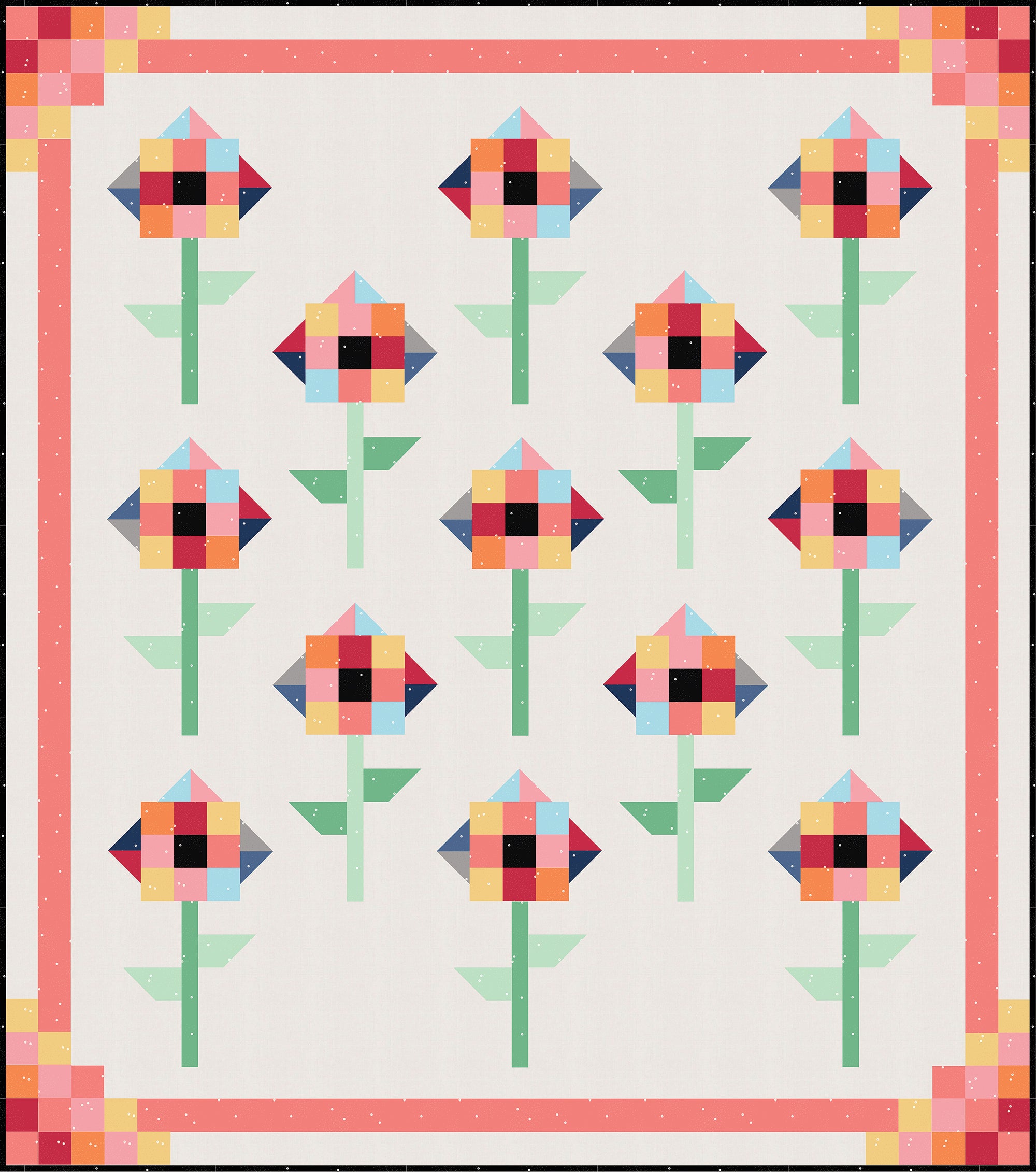 Morning Meadow Quilt Paper Pattern – Flamingo Toes